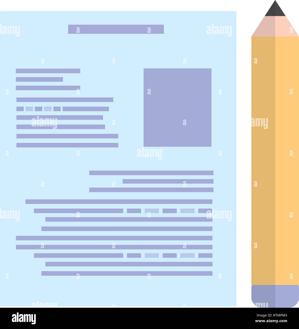 paper document with pencil vector illustration design Stock Vector ...