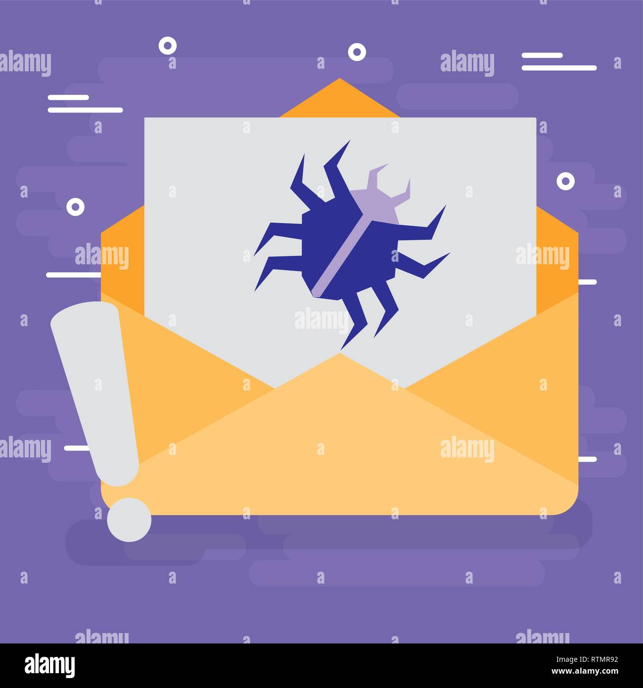 Envelope bug design message hi-res stock photography and images - Alamy