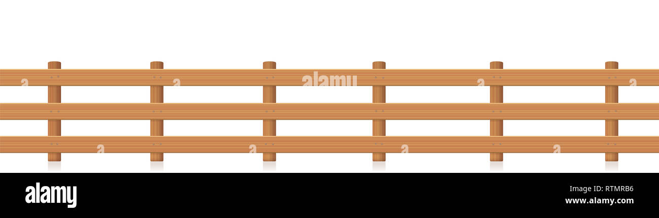 Pasture fence, seamless extendable, wooden textured - illustration on ...