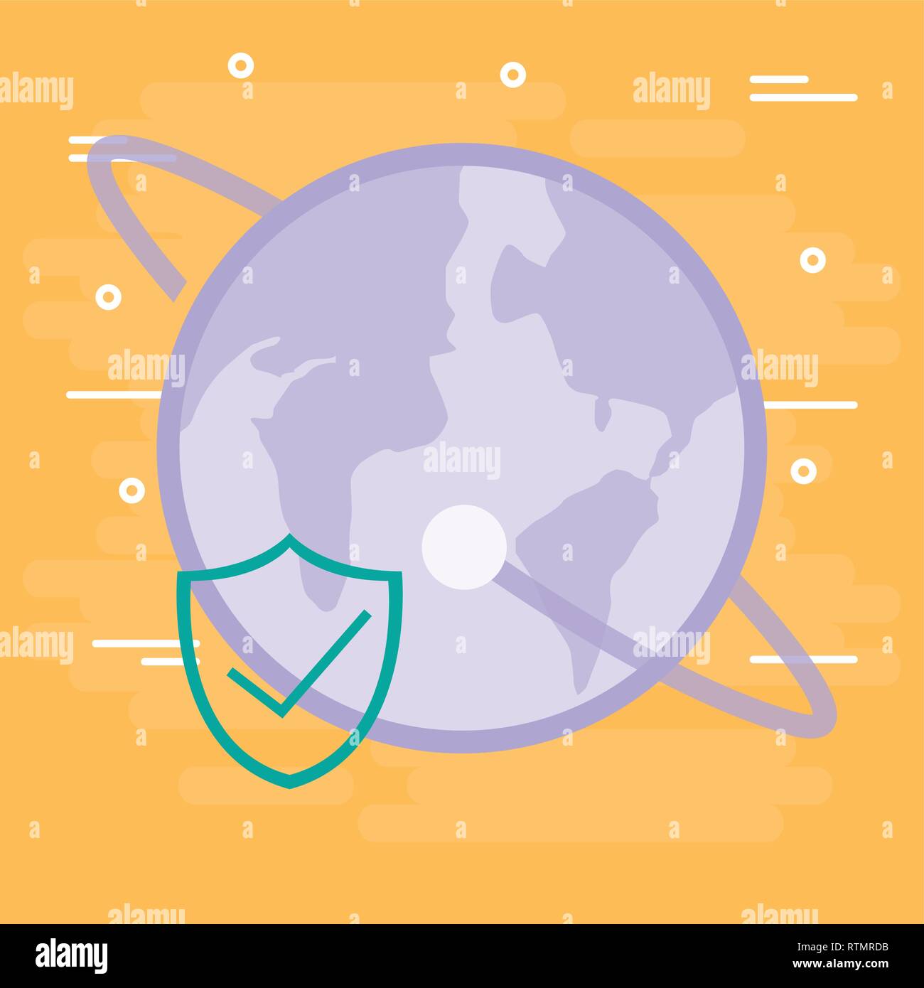 world planet earth with shield vector illustration design Stock Vector ...