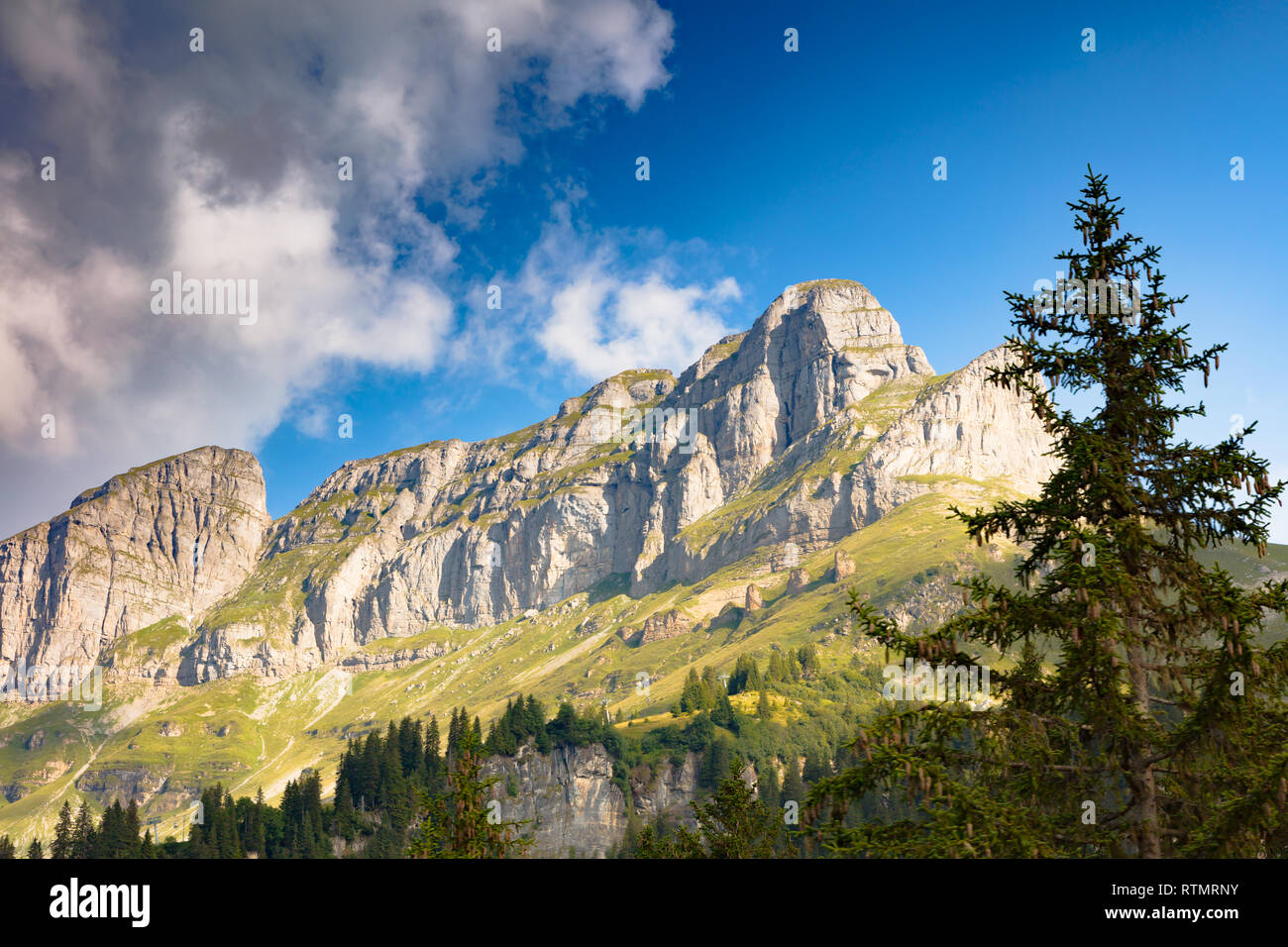 The Eggstock, climbing paradise, Braunwald, Swiss Alps, Switzerland ...