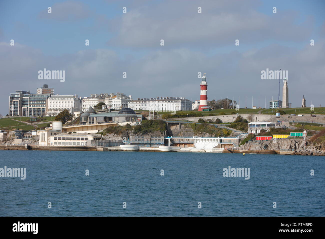 Plymouth, Devon, UK.1st March, 2019. View of Plymouth Hoe from ...