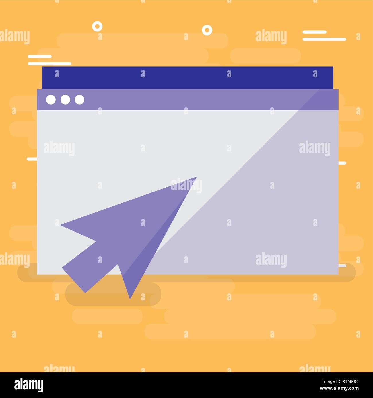 template webpage with arrow pointer vector illustration design Stock ...