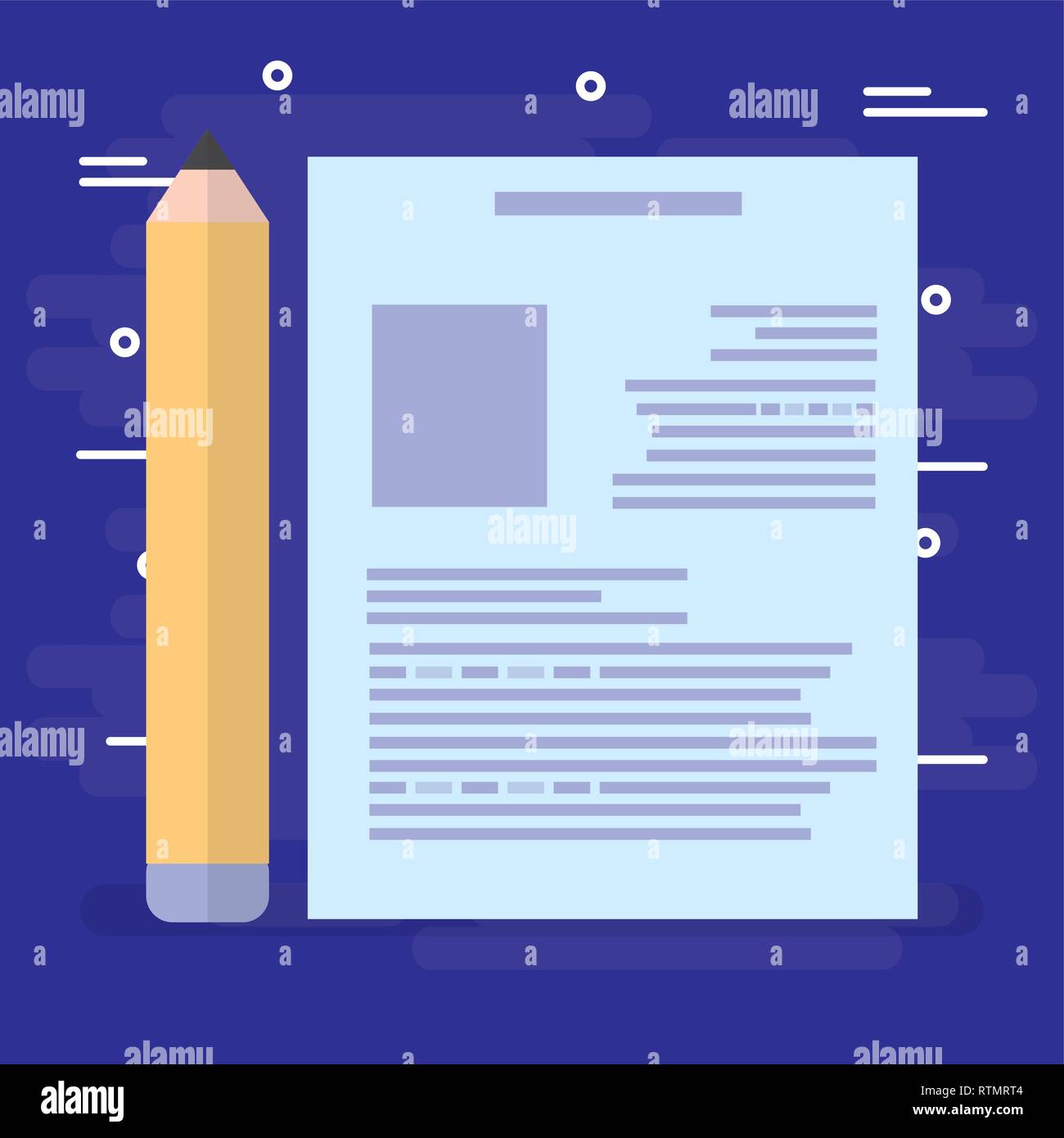 paper document with pencil vector illustration design Stock Vector ...