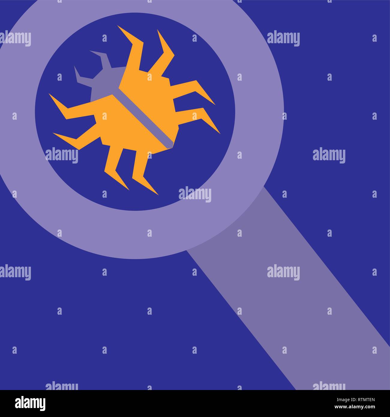 bug animal with magnifying glass vector illustration design Stock ...