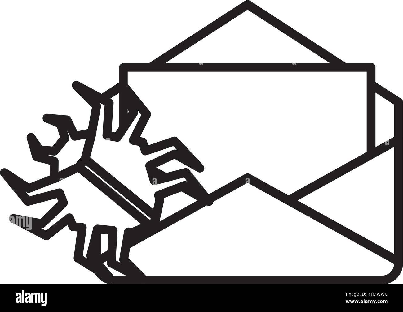 envelope mail with virus bug vector illustration design Stock Vector ...