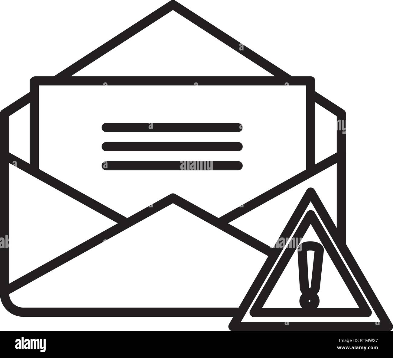 envelope mail with alert symbol vector illustration design Stock Vector ...