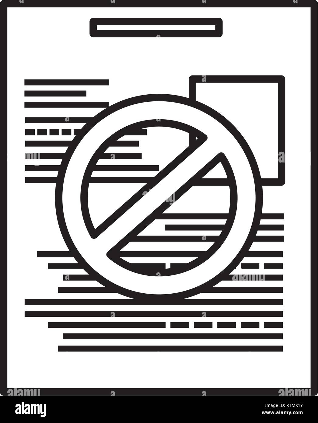 paper document with denied symbol vector illustration design Stock ...