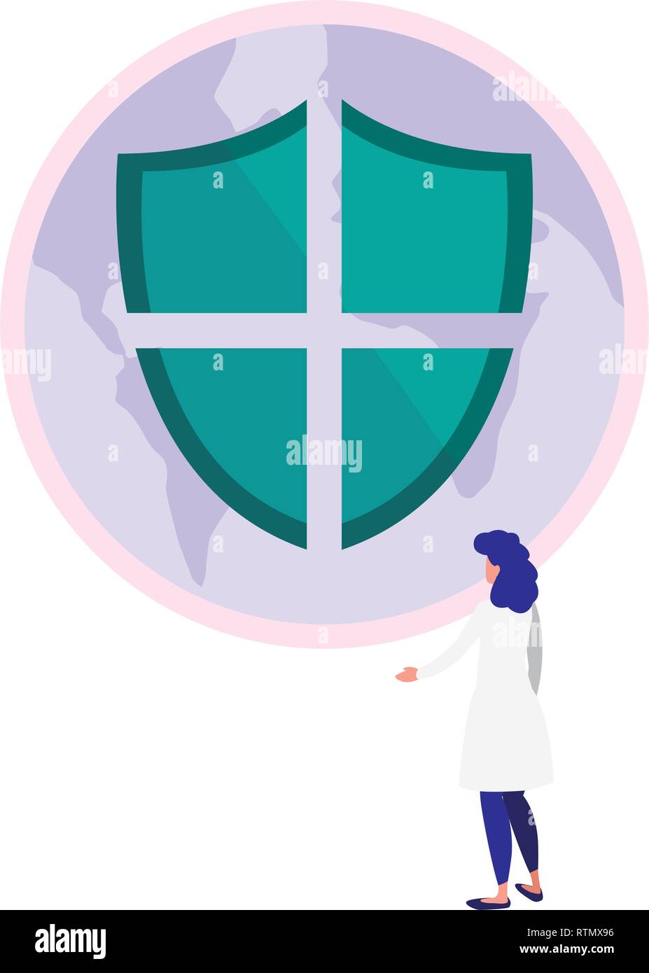 Female avatar shield hi-res stock photography and images - Alamy