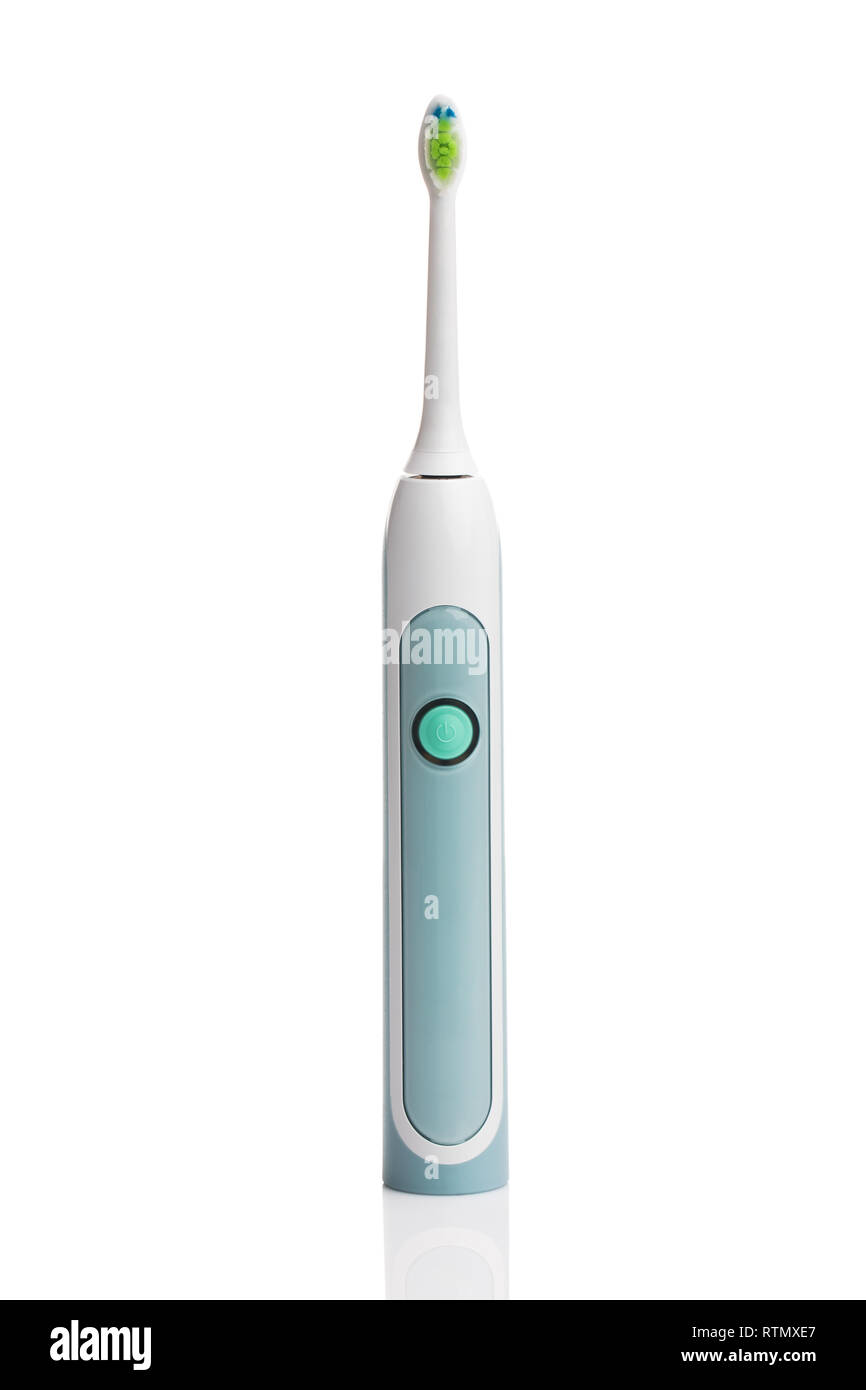 Electronic toothbrush isolated on a white background Stock Photo - Alamy