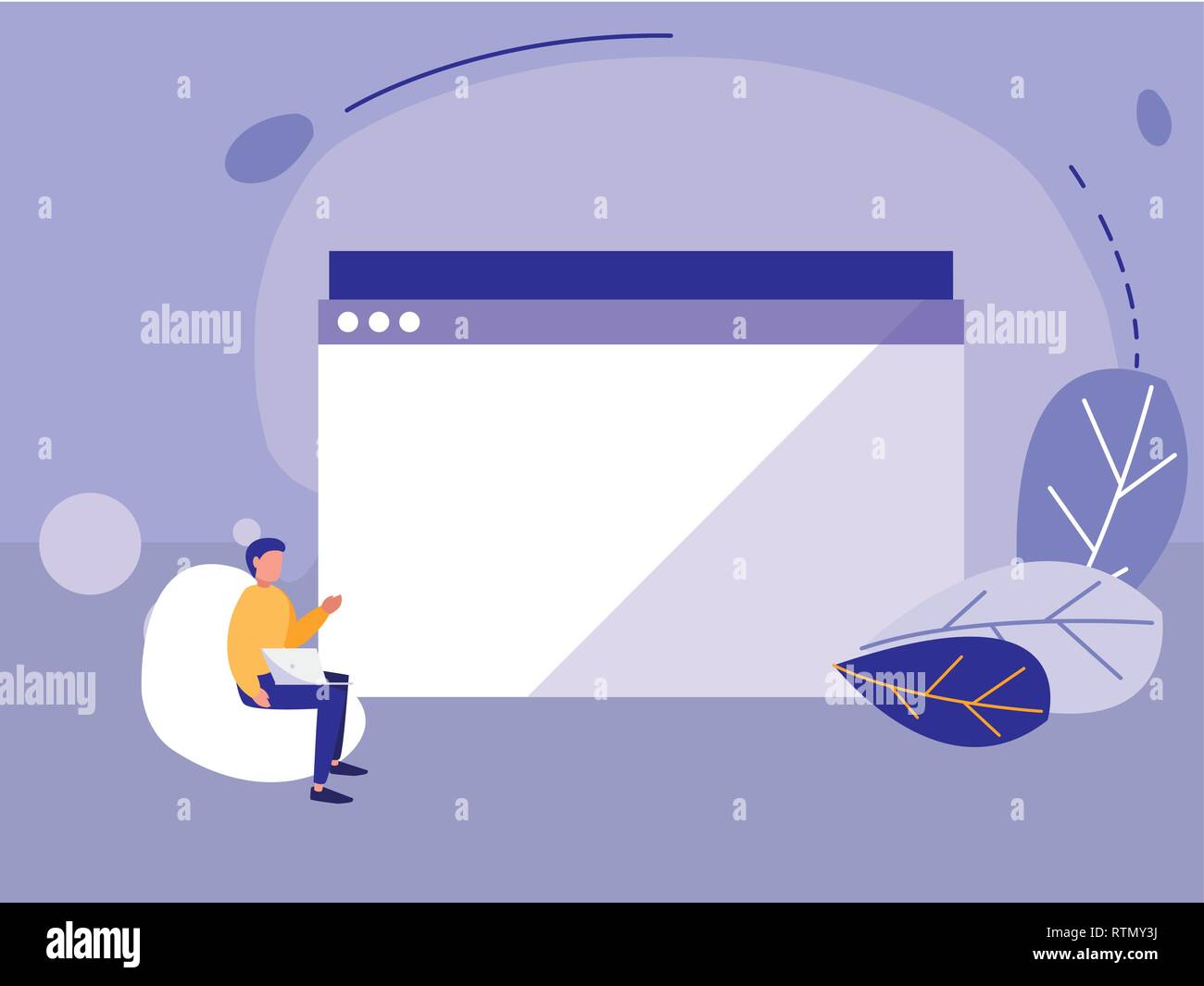 man using template webpage vector illustration design Stock Vector ...