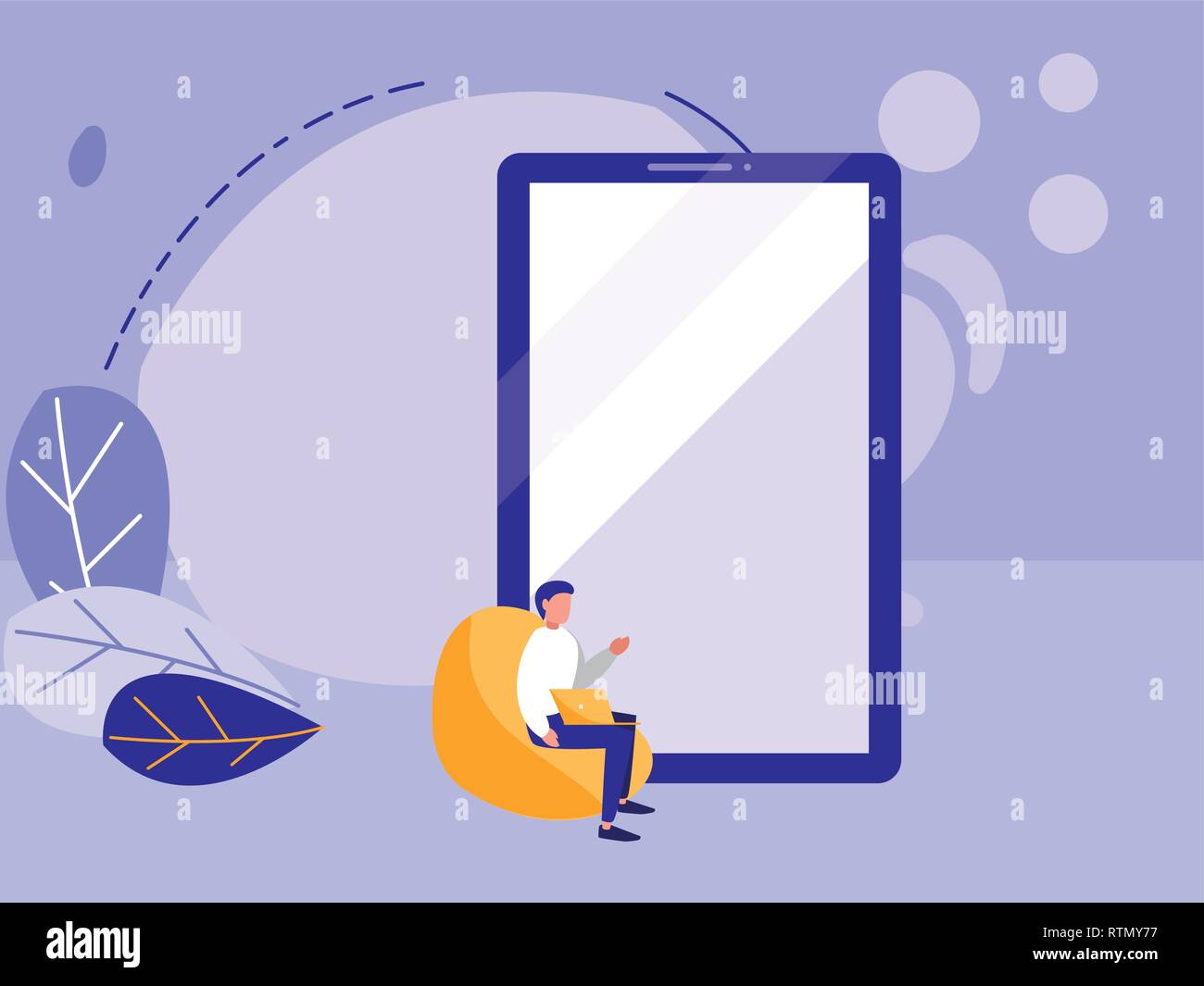 man using smartphone device vector illustration design Stock Vector ...