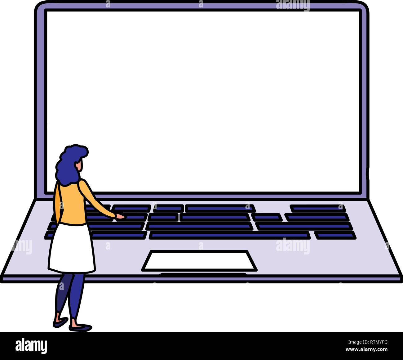 Woman avatar using laptop vector hi-res stock photography and images ...