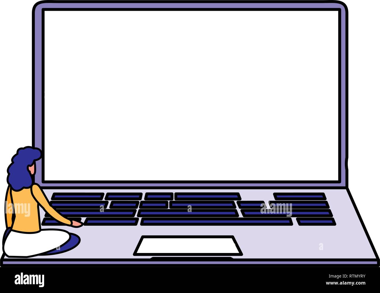 Woman avatar using laptop vector hi-res stock photography and images ...