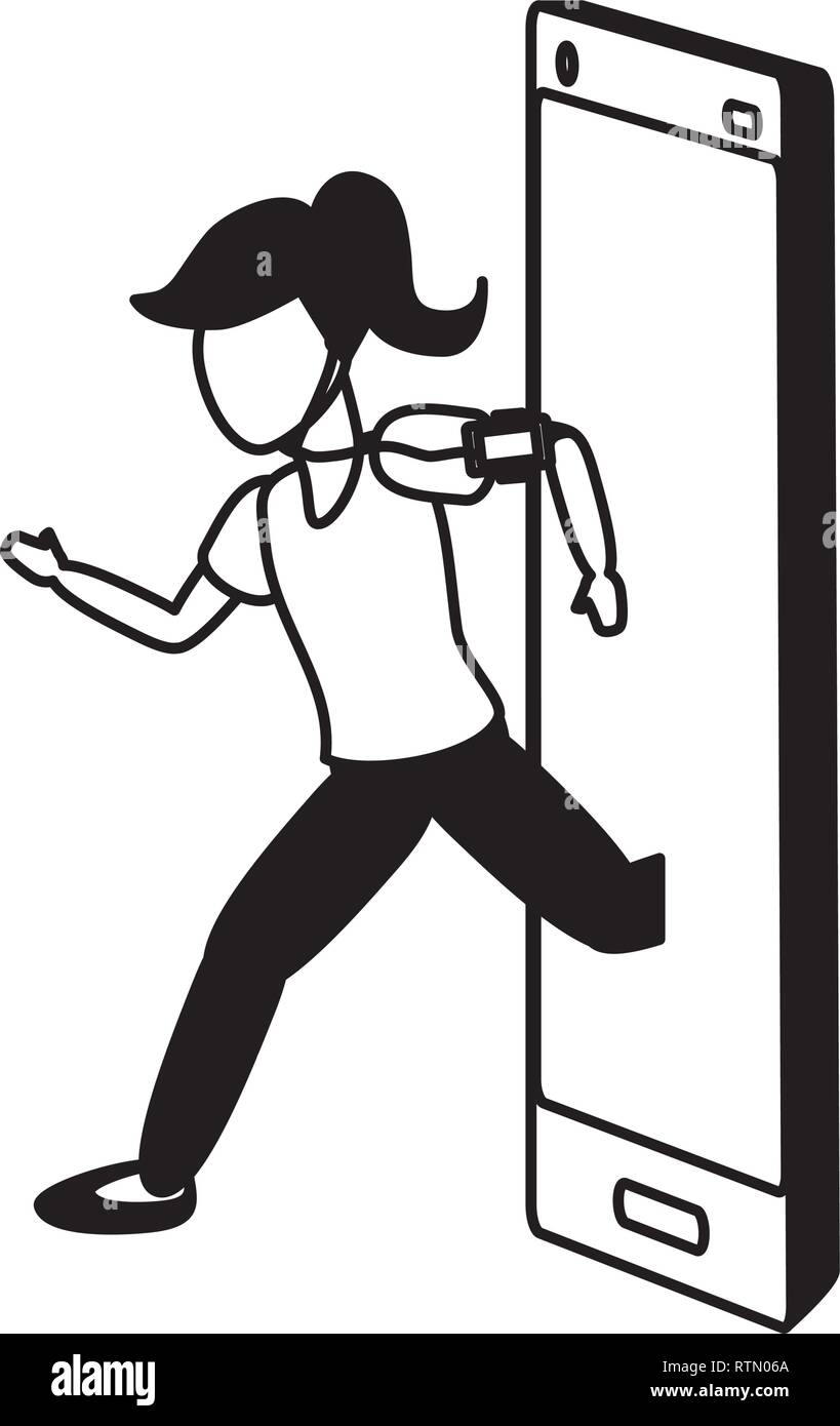 Wearable fitness device jogging Stock Vector Images - Alamy