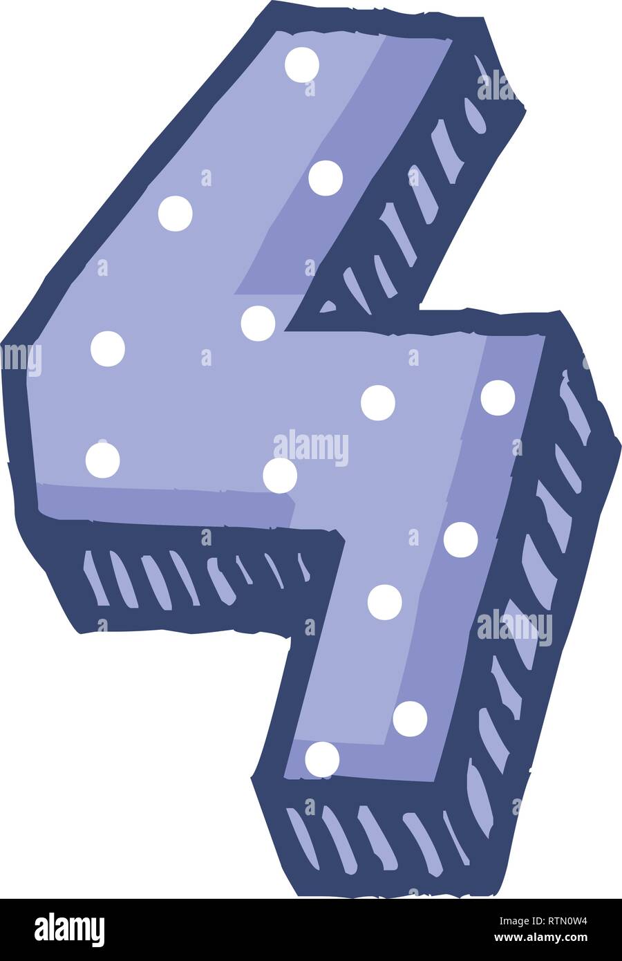 cute number four celebration icon vector illustration design Stock ...