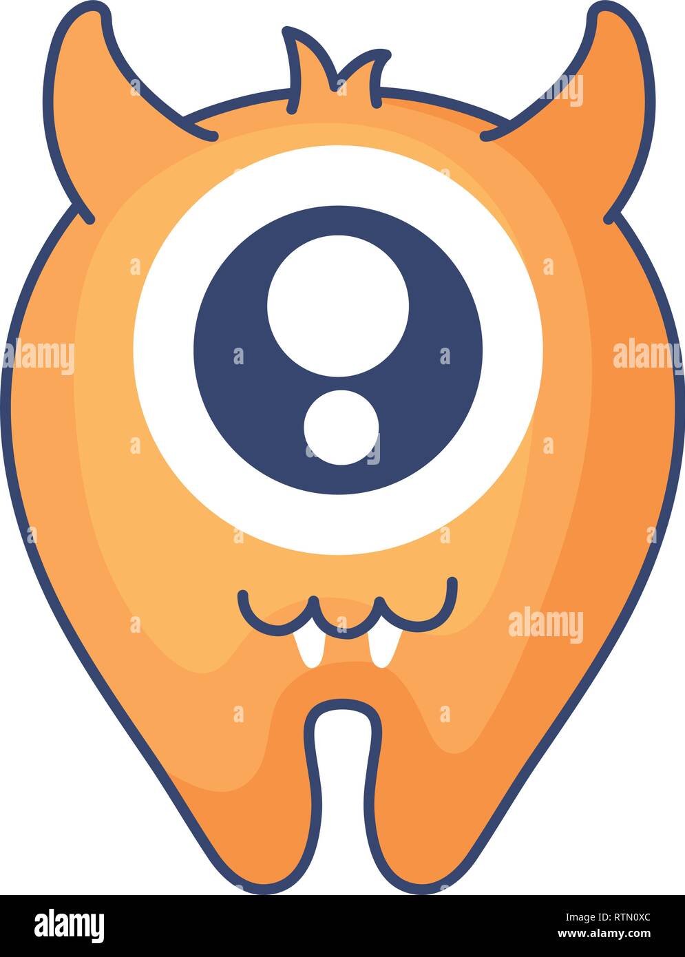 monster with one eye comic character vector illustration design Stock ...
