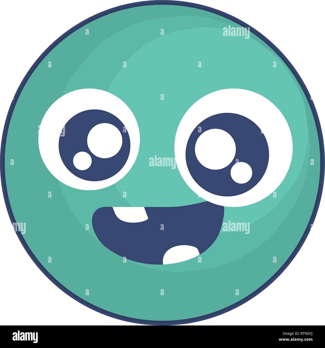 emoticon face with crazy teeth vector illustration design Stock Vector ...