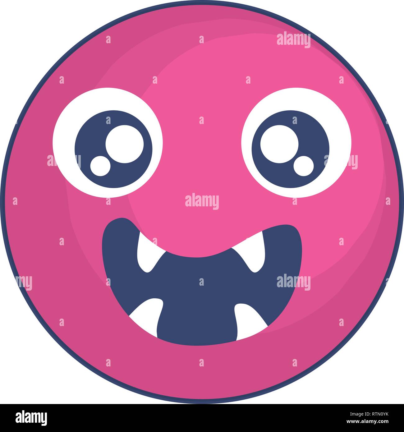 emoticon face with crazy teeth vector illustration design Stock Vector ...