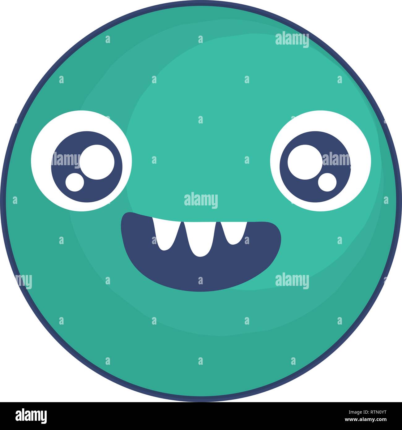 emoticon face with crazy teeth vector illustration design Stock Vector ...