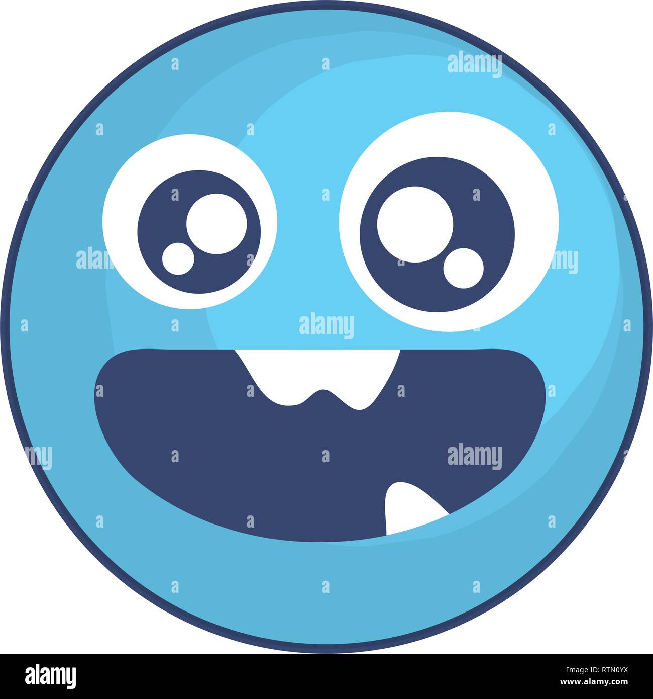 emoticon face with crazy teeth vector illustration design Stock Vector ...