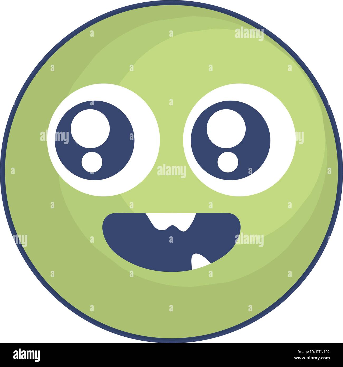 emoticon face with crazy teeth vector illustration design Stock Vector ...