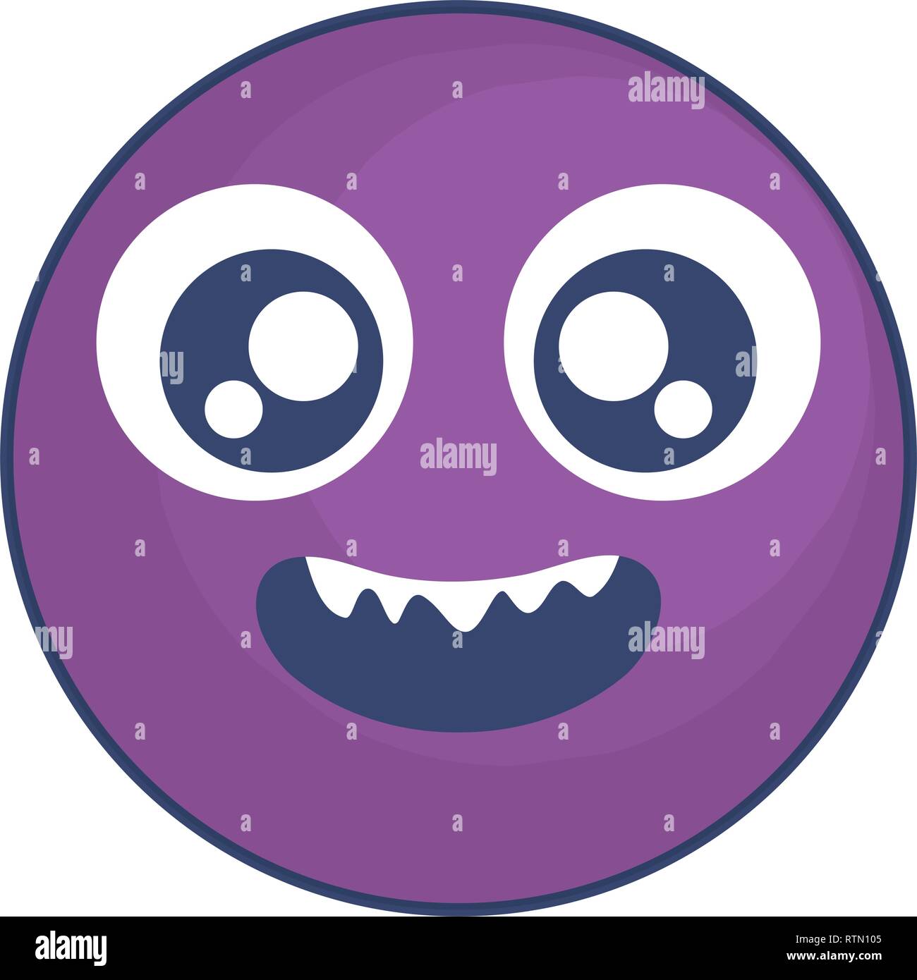 emoticon face with crazy teeth vector illustration design Stock Vector ...