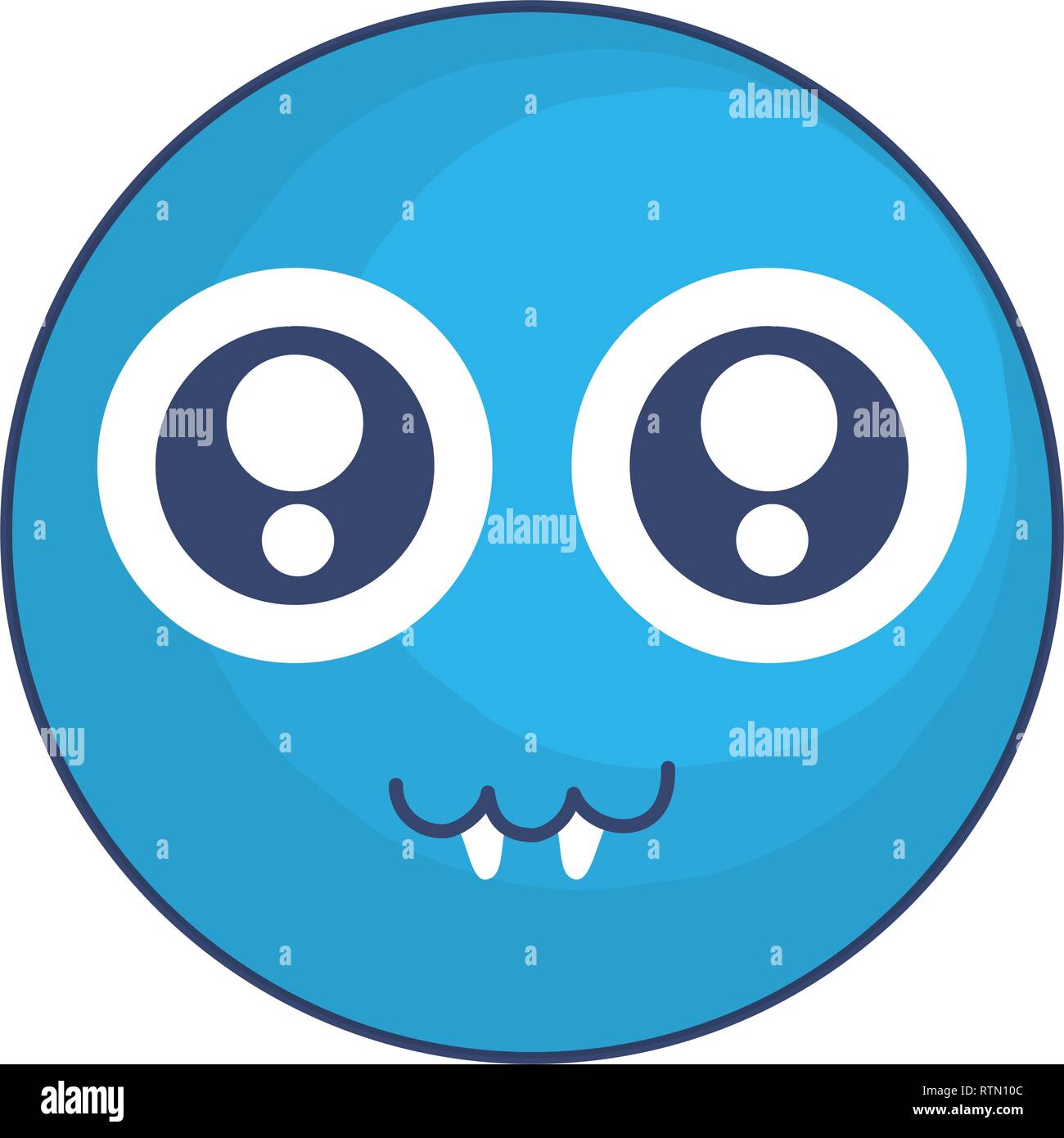 emoticon face with crazy teeth vector illustration design Stock Vector ...