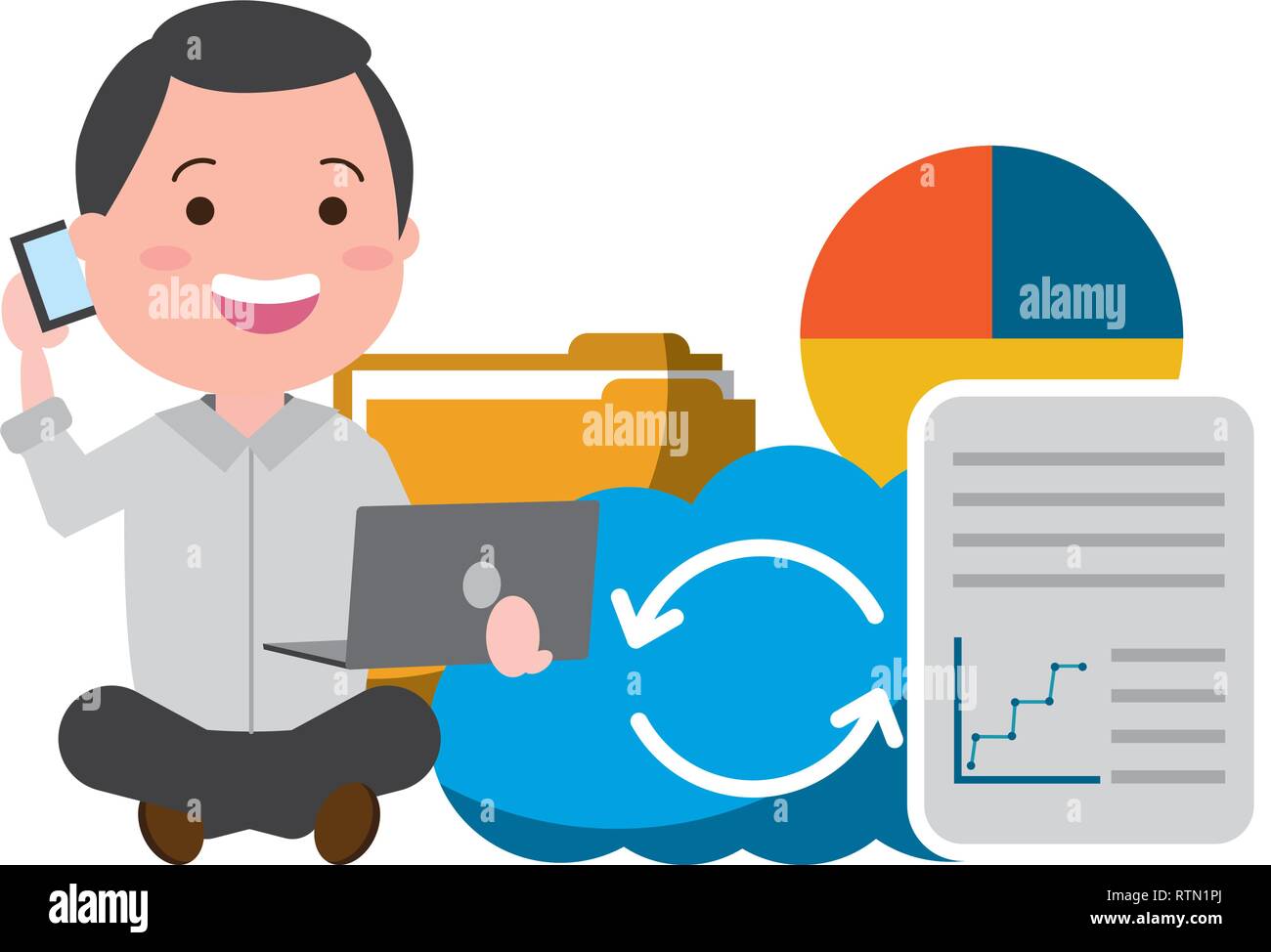 Small people data Stock Vector Images - Alamy