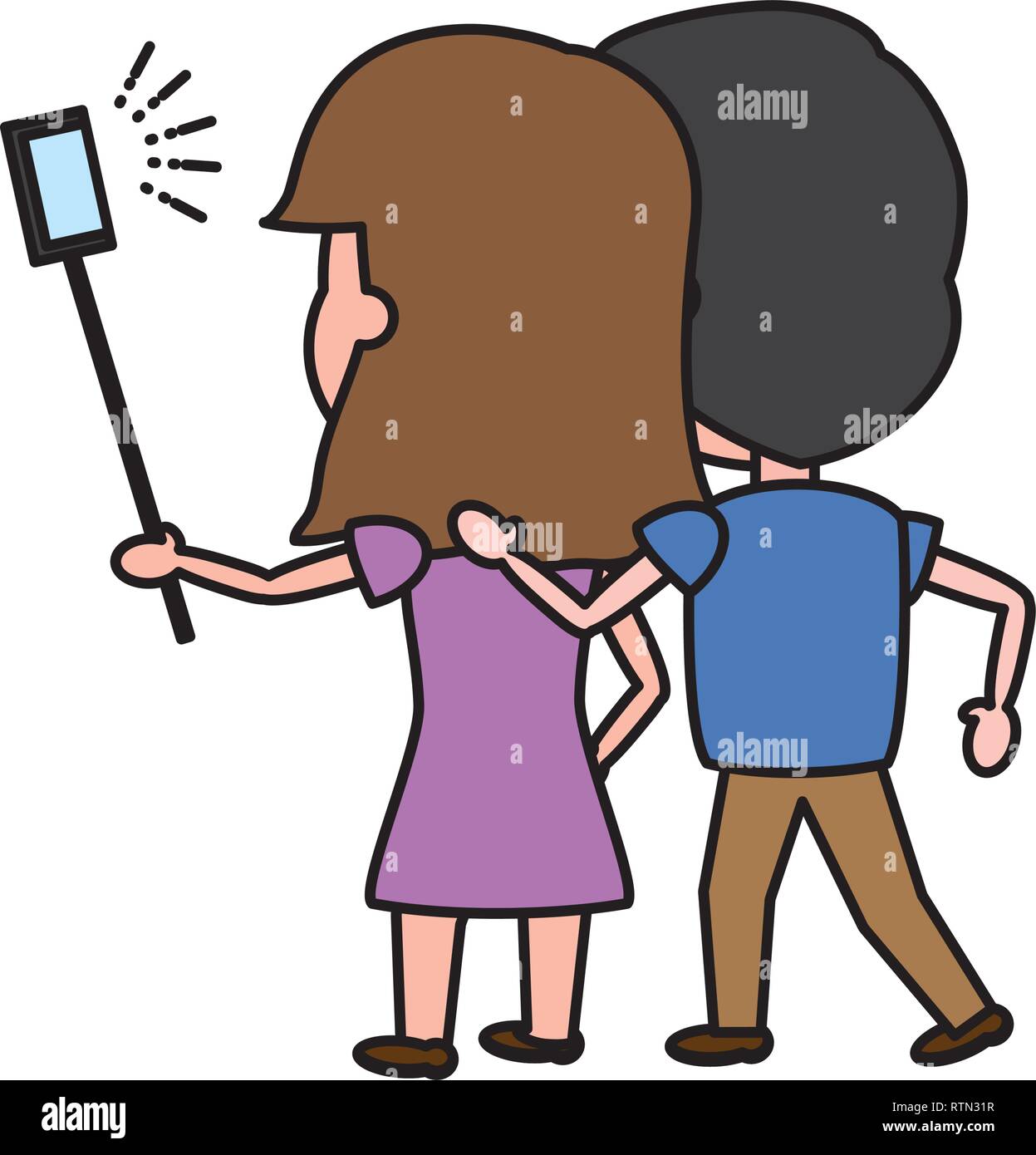 Back view romantic man Stock Vector Images - Alamy