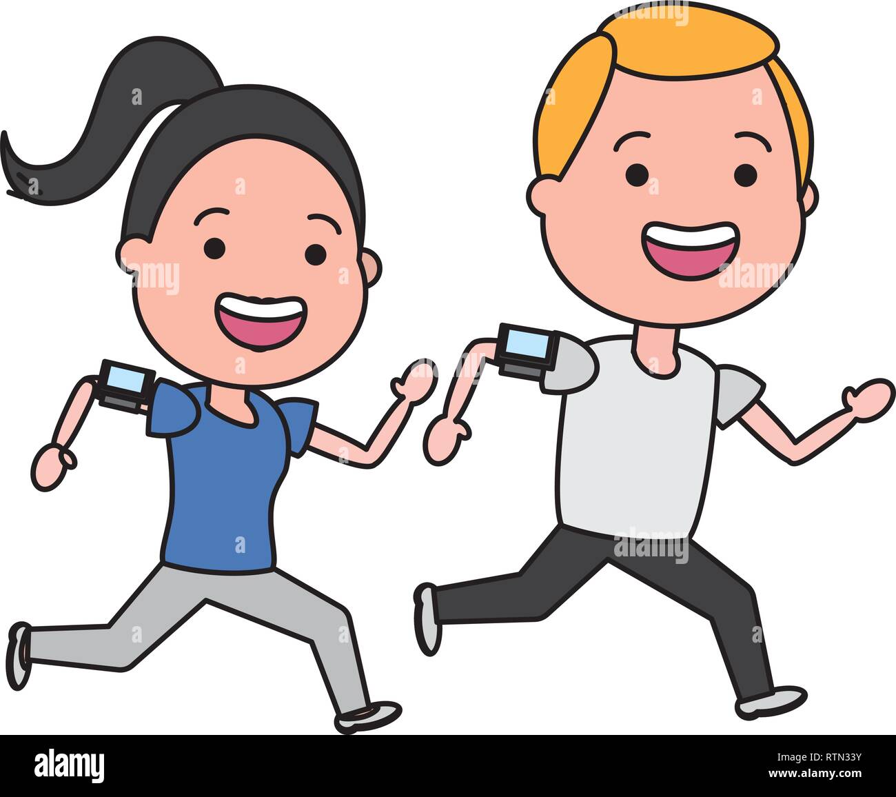 Young athlete woman mobile Stock Vector Images - Alamy