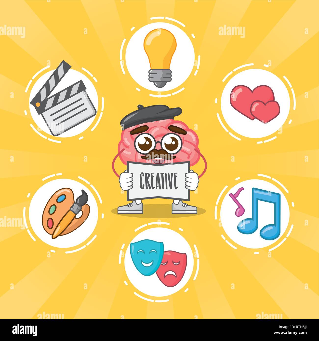 cartoon brain creativity Stock Vector Image & Art - Alamy