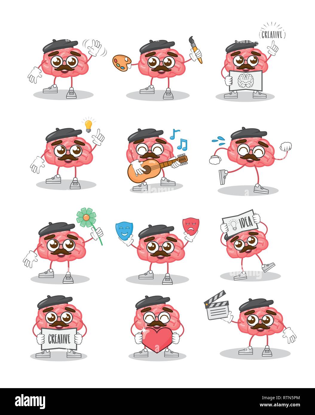 cartoon brain creativity Stock Vector Image & Art - Alamy