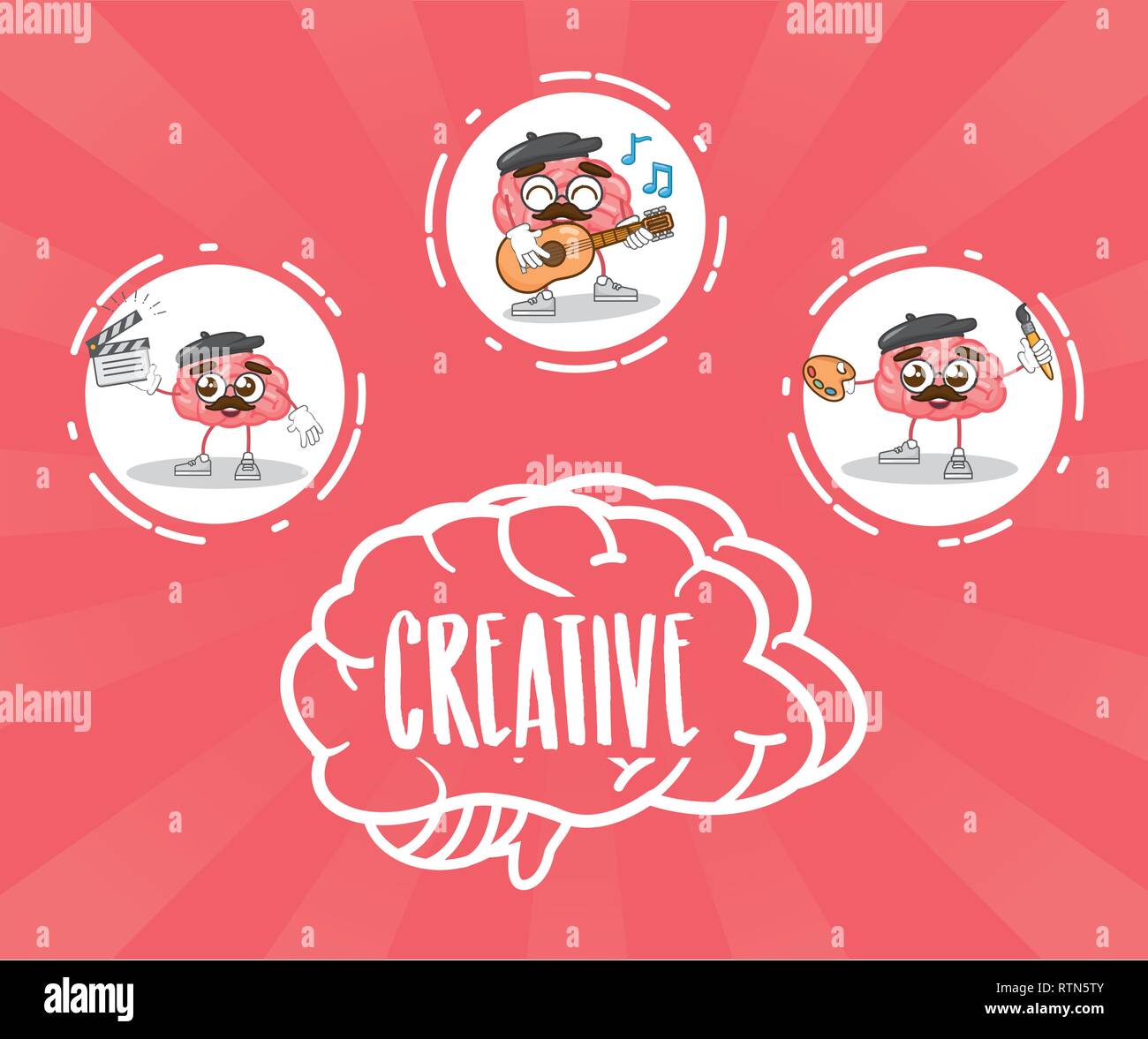 cartoon brain creativity Stock Vector Image & Art - Alamy