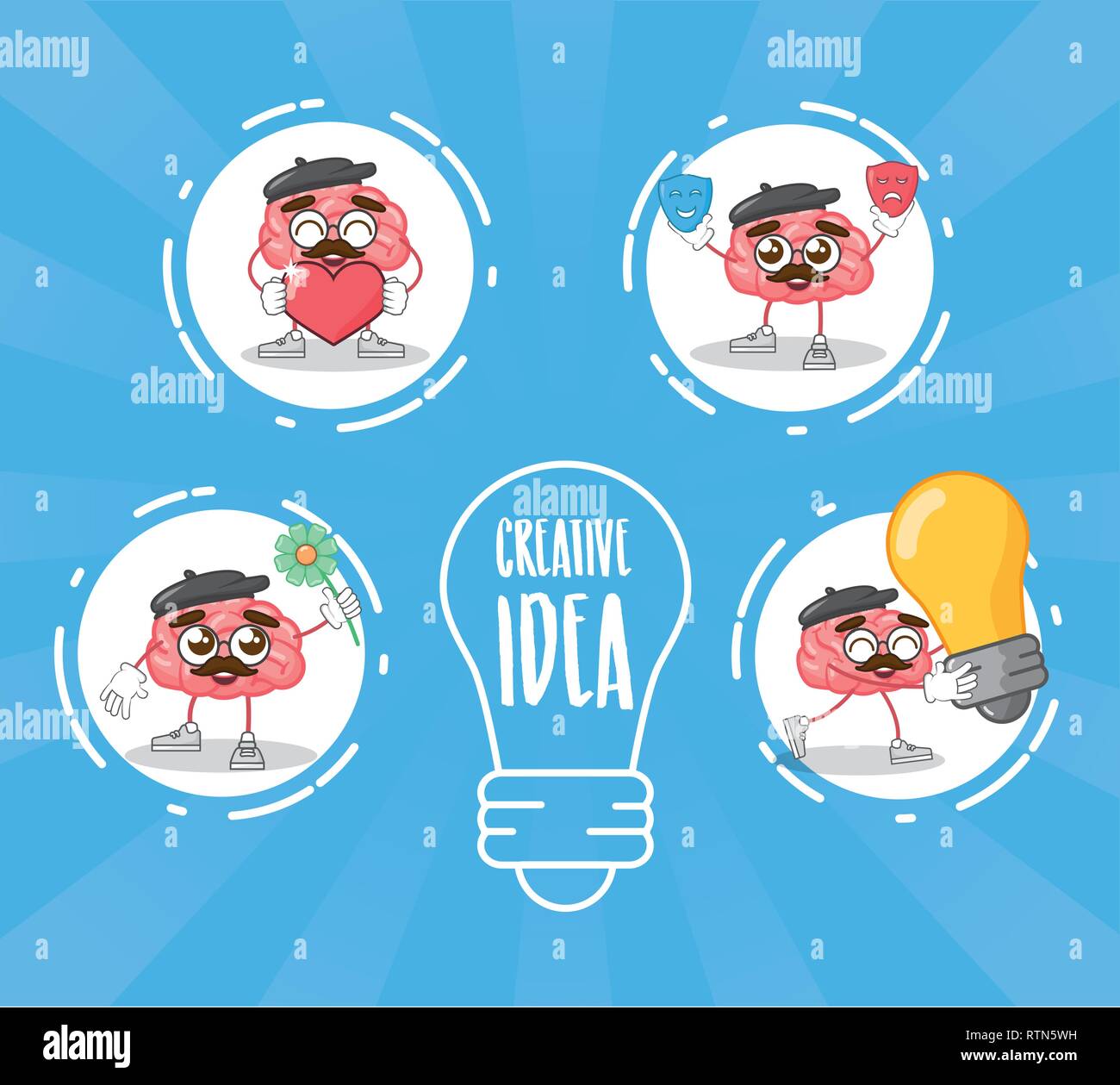 cartoon brain creativity Stock Vector Image & Art - Alamy