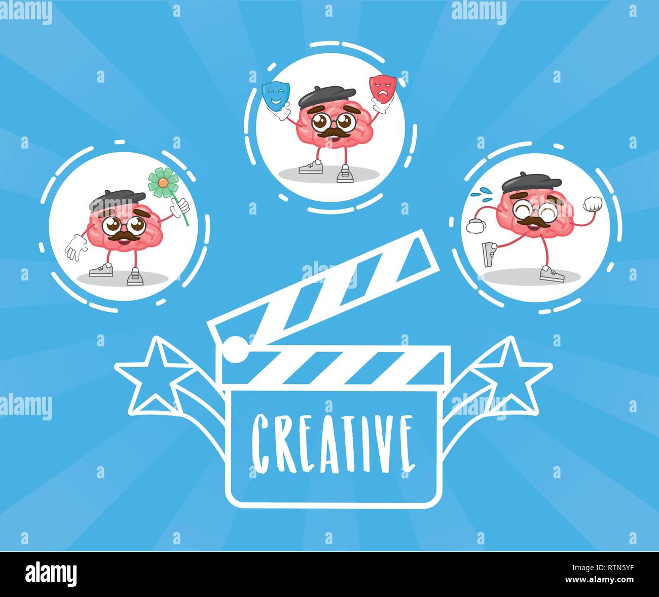 cartoon brain creativity Stock Vector Image & Art - Alamy