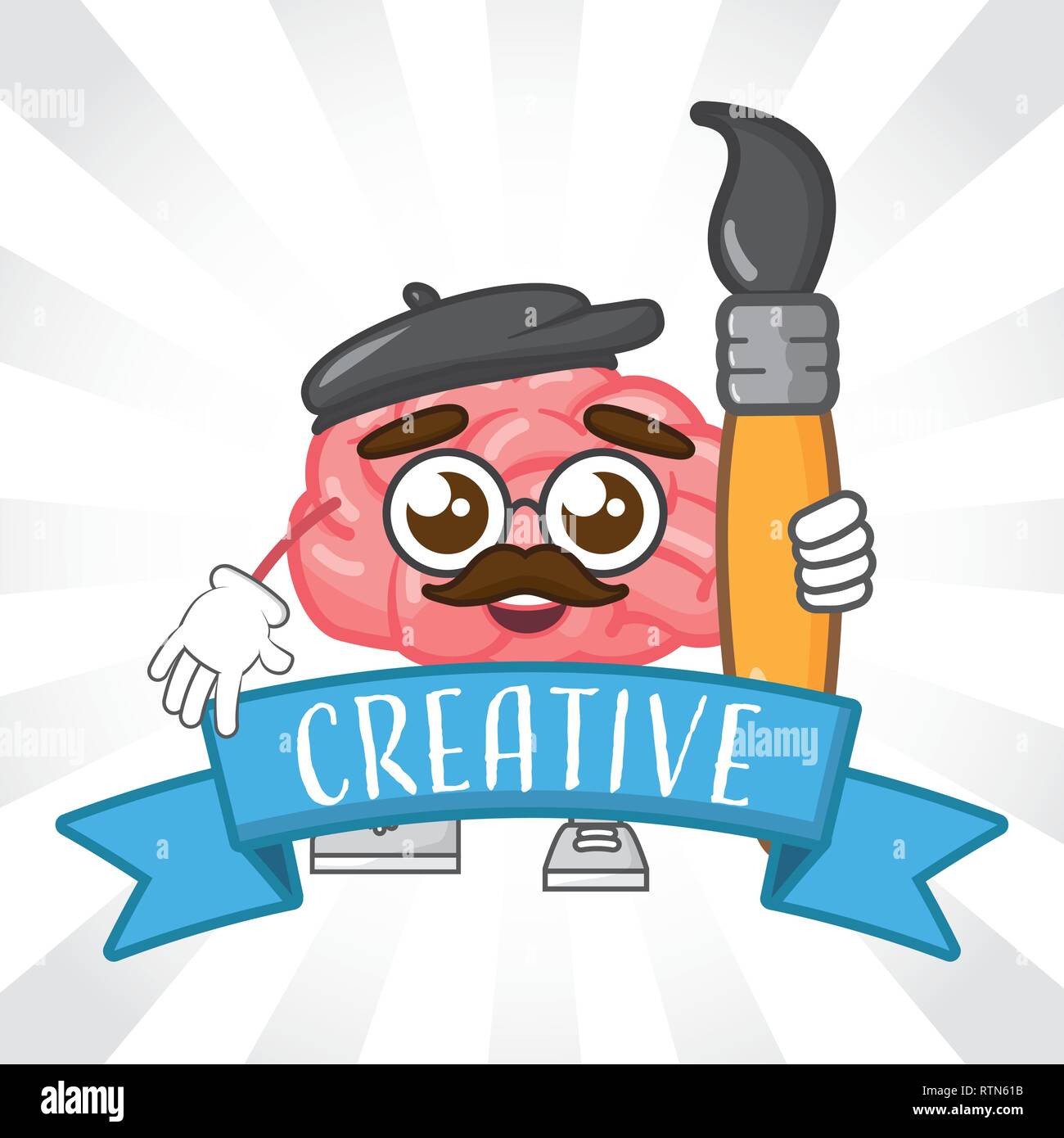 Cartoon illustration painter mustache hi-res stock photography and ...