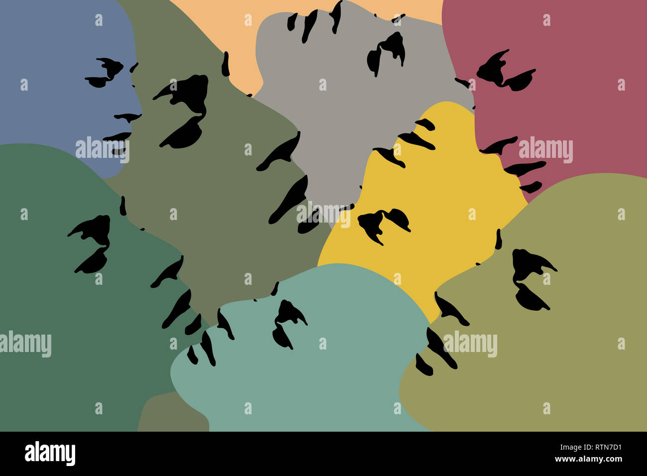 Woman heads silhouette hi-res stock photography and images - Alamy