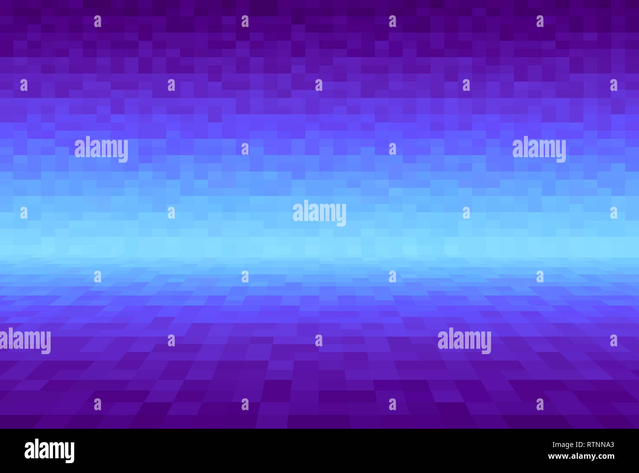 Abstract violet and cyan gradient background. Pixel square blocks ...