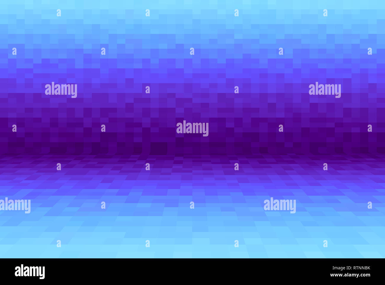Abstract violet and cyan gradient background. Pixel square blocks ...