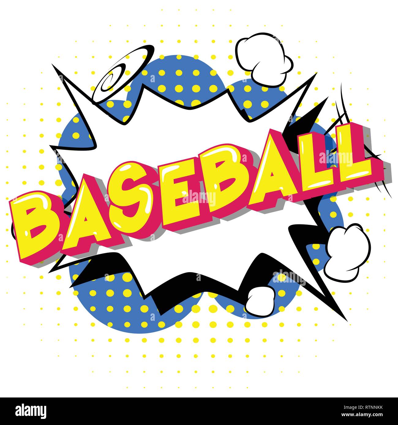 Baseball - Vector illustrated comic book style phrase on abstract ...