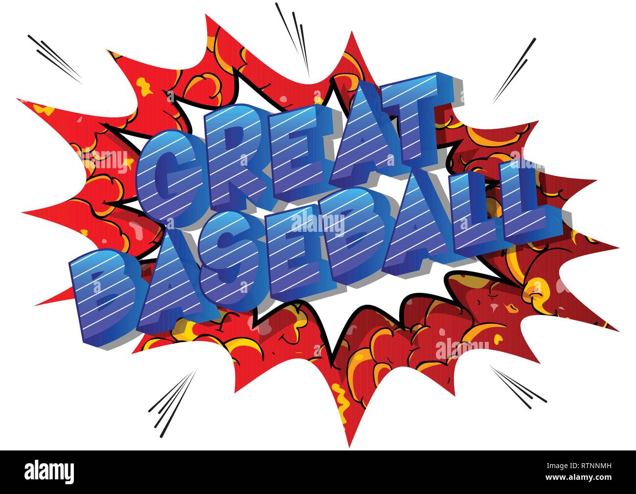 Great Baseball - Vector illustrated comic book style phrase on abstract ...