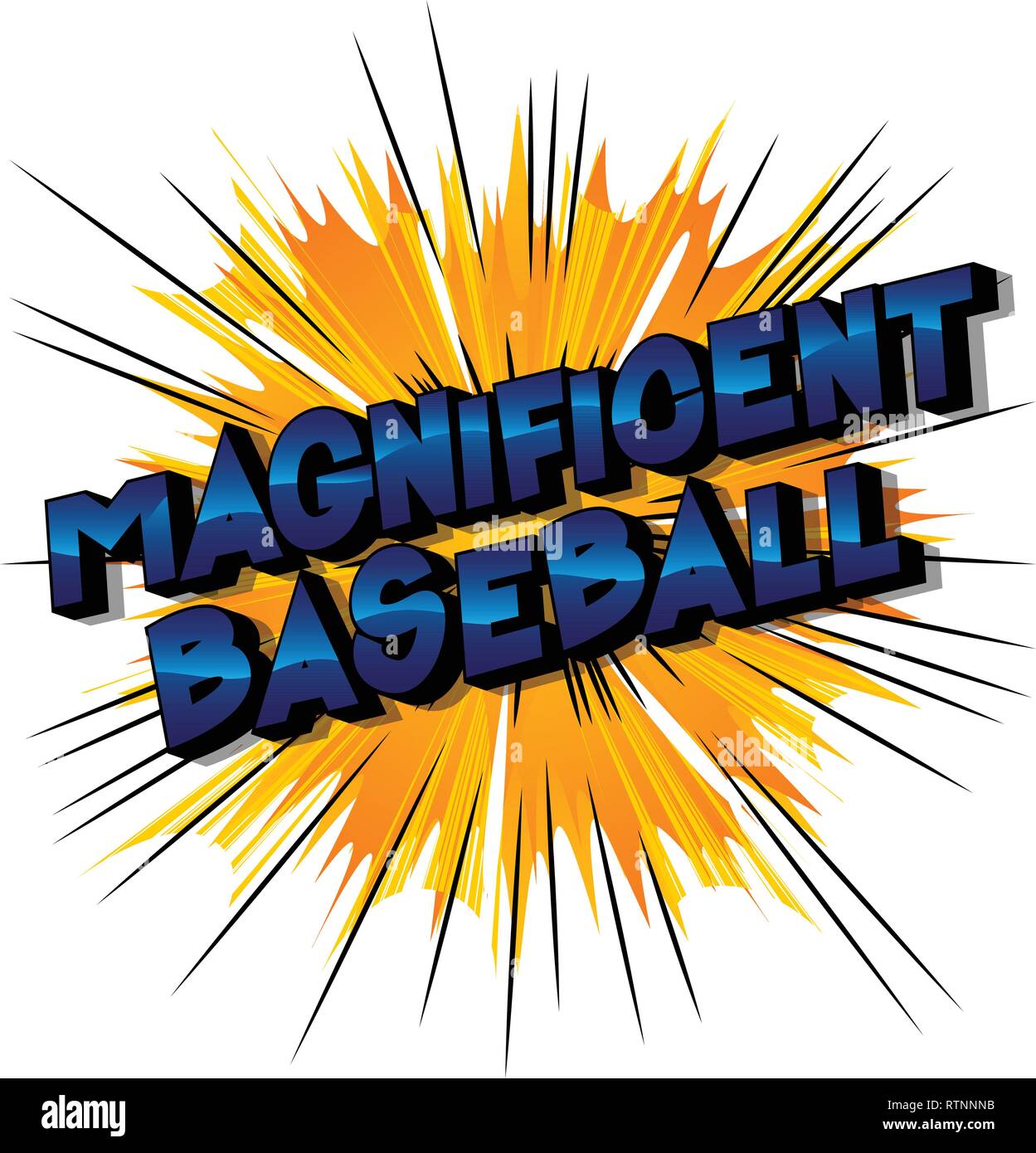 Magnificent Baseball - Vector illustrated comic book style phrase on ...