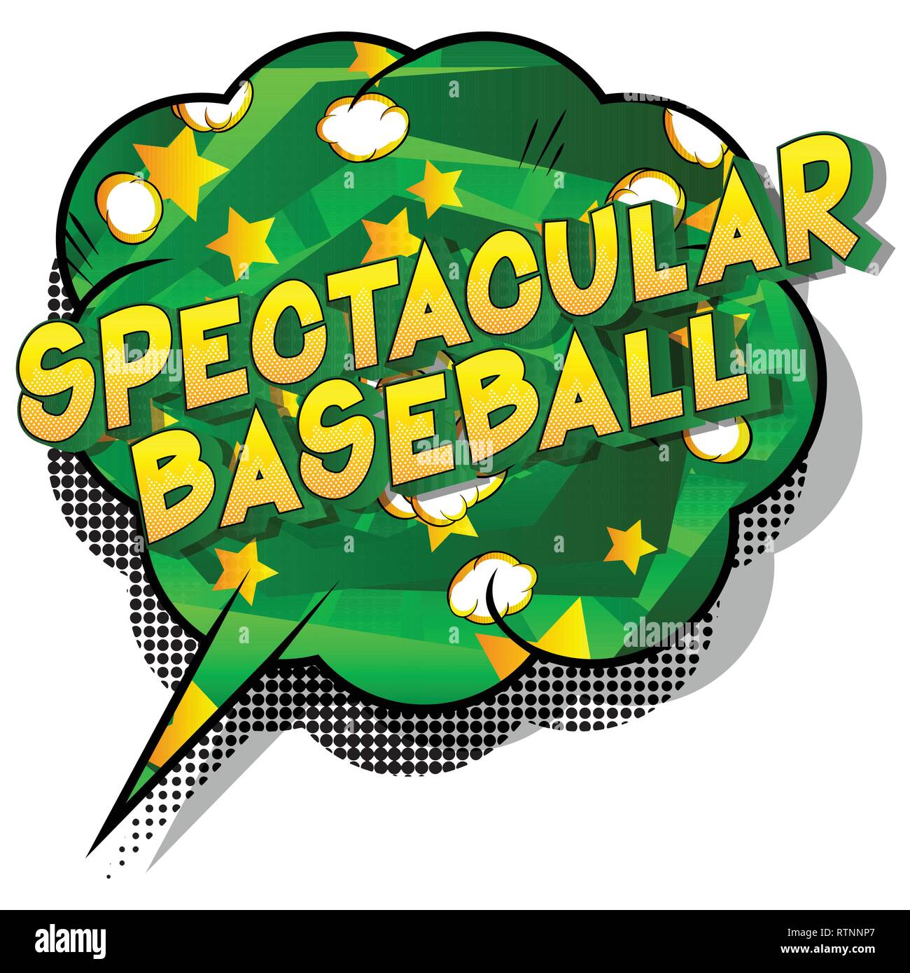 Spectacular Baseball - Vector illustrated comic book style phrase on ...