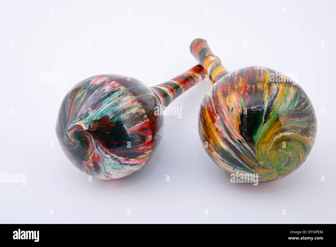 Folkloric musical instruments. A view of Latin rhythm instruments used ...