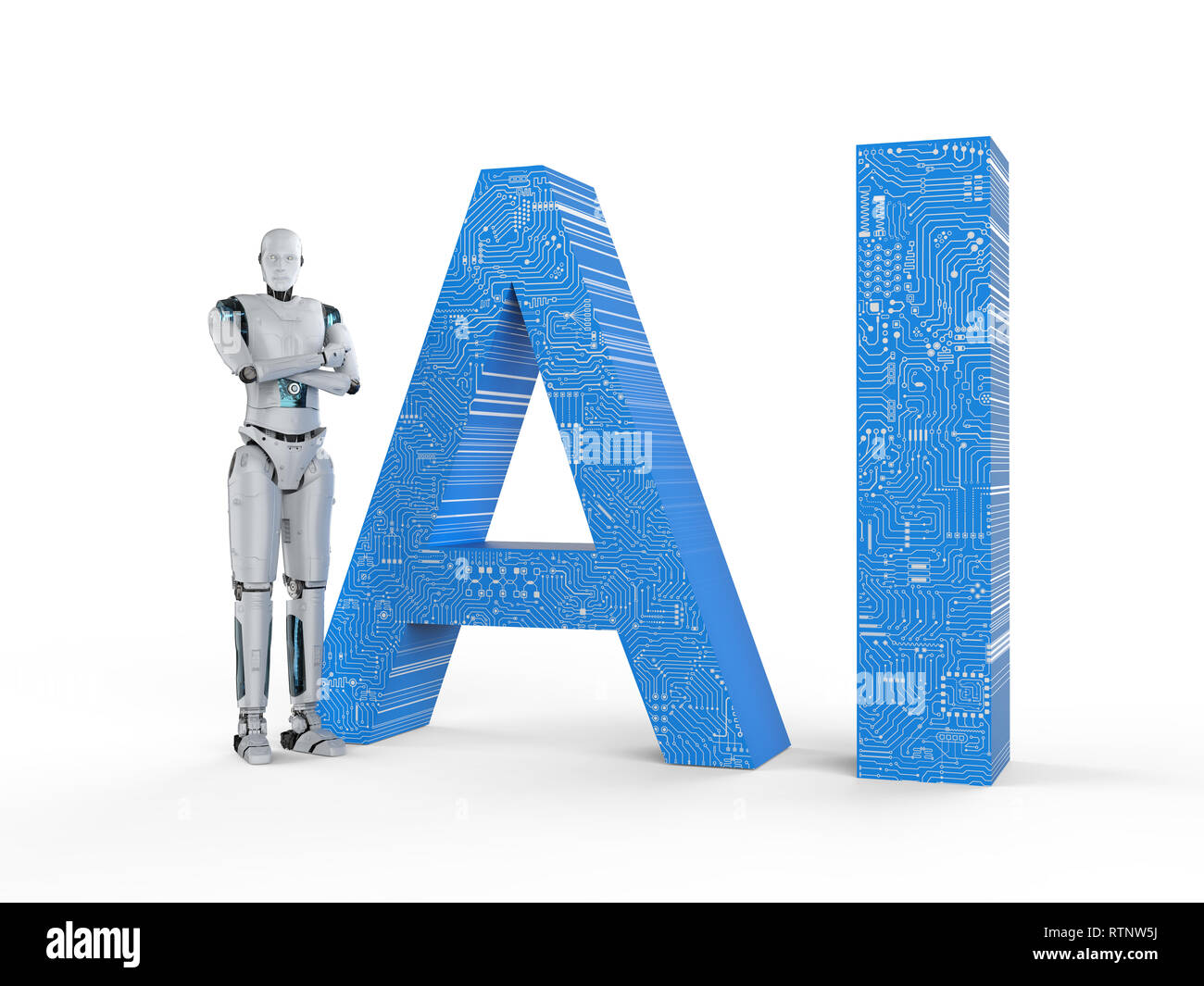 Humanoid robot cyborg in Cut Out Stock Images & Pictures - Alamy