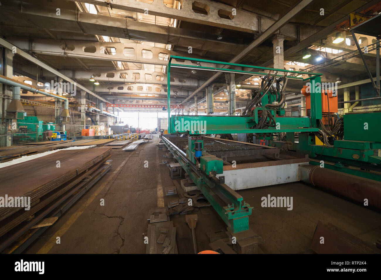 Industrial concept. An overview on construction site indoors ...