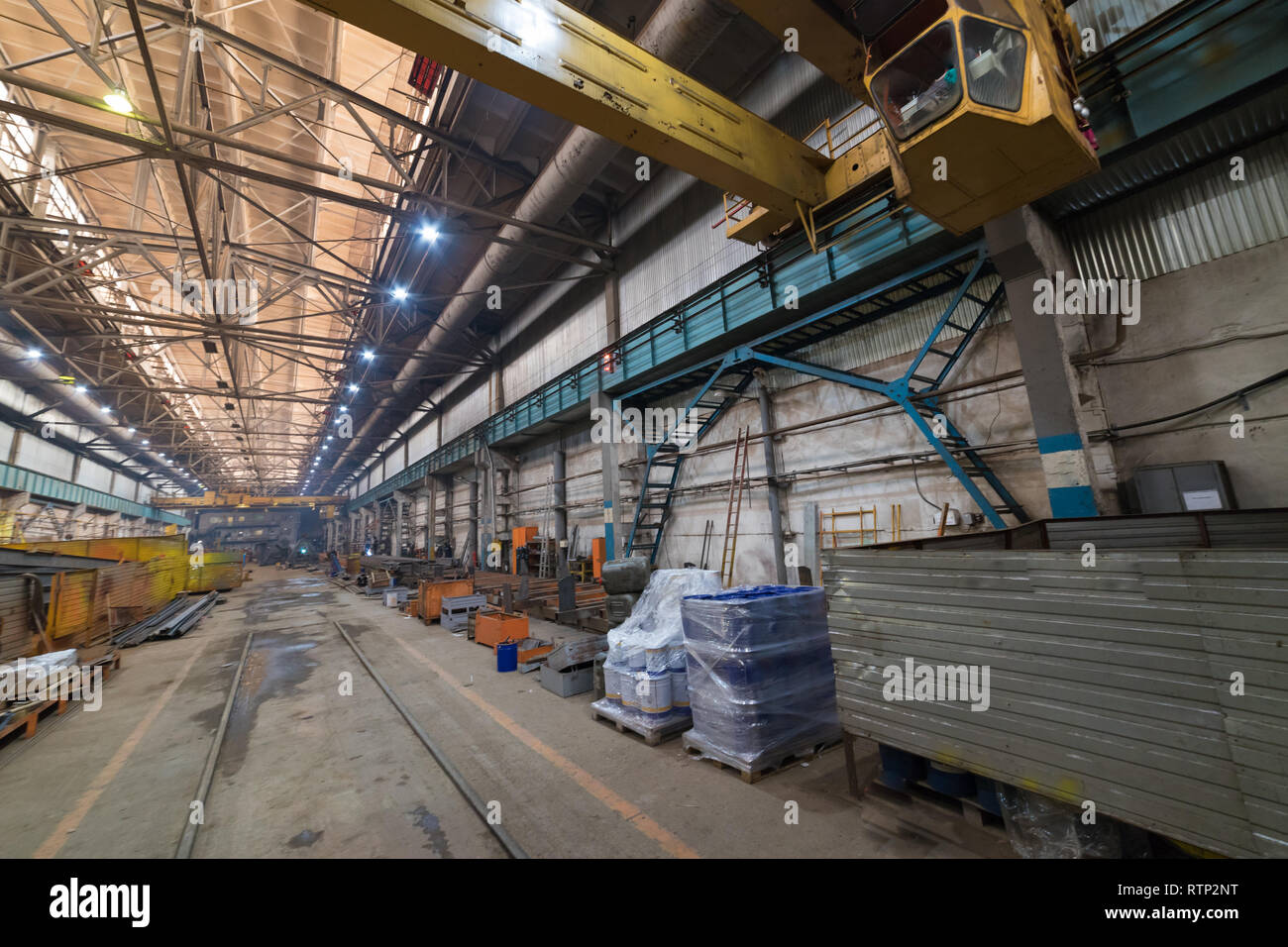Industrial concept. An overview on construction site inside the ...