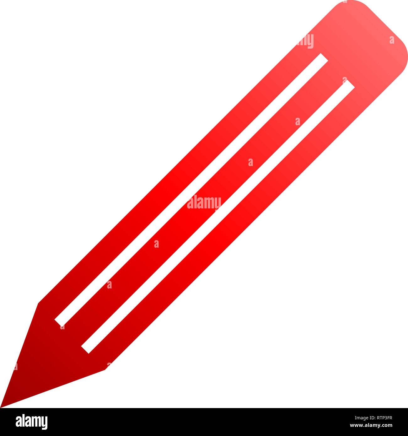 Pencil symbol icon - red gradient, isolated - vector illustration Stock ...