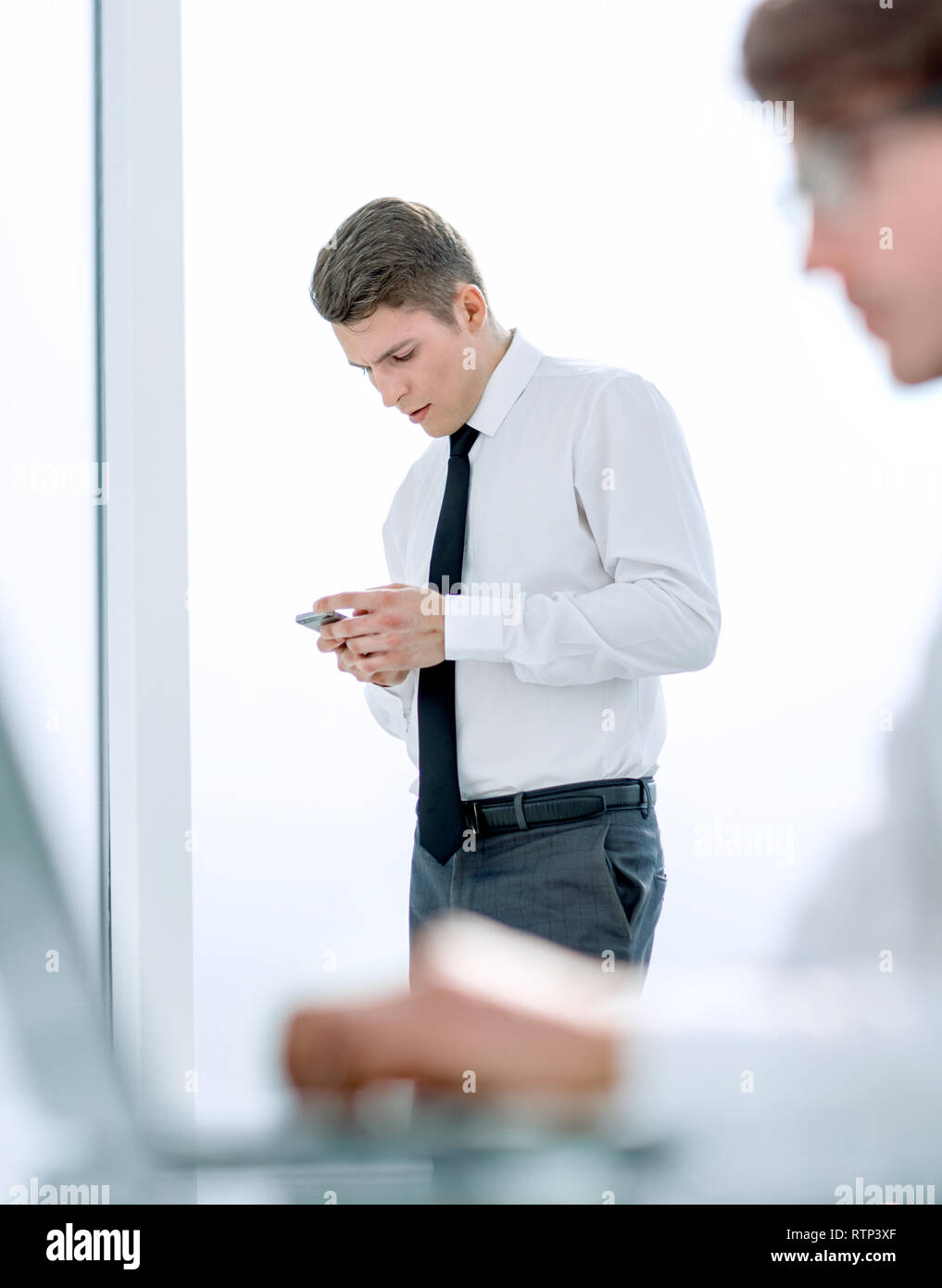 business background.employees in the workplace in the office Stock ...